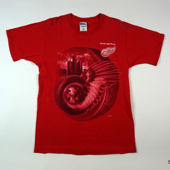 Pro Player | Shirts | Vtg Nhl Red Wings Pro Player City Scape Tshirt M ...